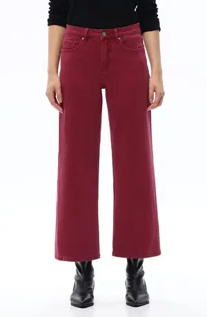 BAYEAS Bella Crop Straight Leg Jeans - Wine