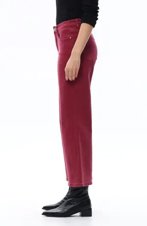 BAYEAS Bella Crop Straight Leg Jeans - Wine
