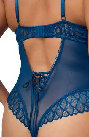 MONTELLE INTIMATES Lacy Teddy - Peacock