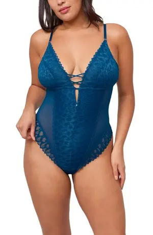 MONTELLE INTIMATES Lacy Teddy - Peacock