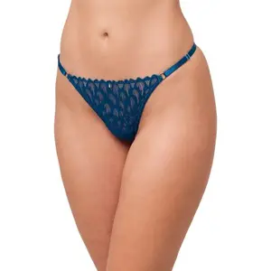 MONTELLE INTIMATES Lacy Thong - Peacock