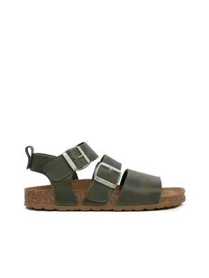 CELTIC & CO. Triple Strap Sandals - Olive