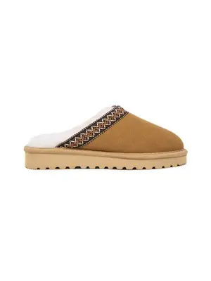 CELTIC & CO. Braid Trim Shearling Clogs