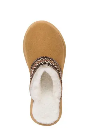 CELTIC & CO. Braid Trim Shearling Slippers