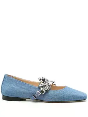 Mach & Mach Heart-charm Ballet Flats