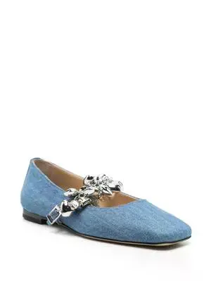 Mach & Mach Heart-charm Ballet Flats