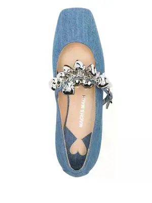 Mach & Mach Heart-charm Ballet Flats
