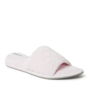 DEARFOAMS Beatrice Quilted Microfiber Terry Shower Slide Slipper - Fresh Pink
