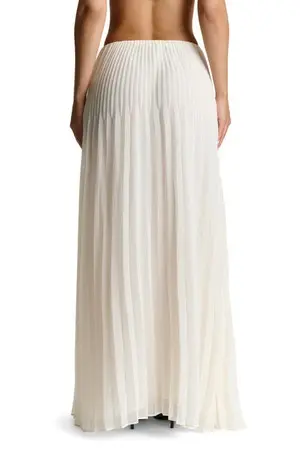 Naked Wardrobe Pleated Chiffon Maxi Skirt