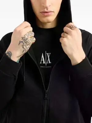 Armani Exchange Zip-up Hoodie - Black