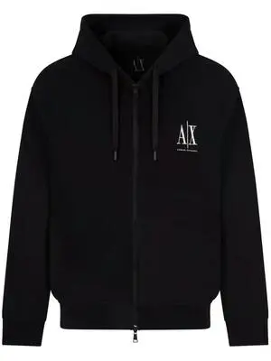 Armani Exchange Zip-up Hoodie - Black