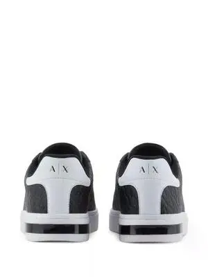 Armani Exchange Monogram-debossed Sneakers - Black