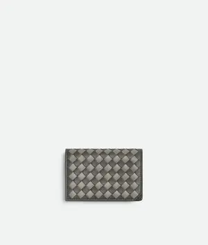 Bottega Veneta Intrecciato Piccolo Business Card Case - Lapilli/drizzle