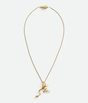 BOTTEGA  VENETA Bottega Veneta Rana Pendant Necklace - Yellow Gold