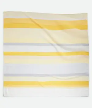 BOTTEGA  VENETA Silk Twill Striped Foulard - Yellow Multicolor