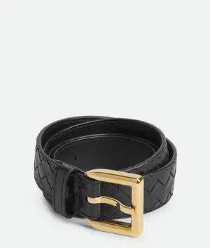 BOTTEGA  VENETA Intrecciato Piccolo Belt - Black