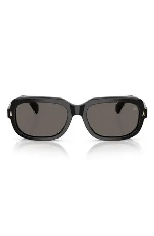 Moncler 55mm Pillow Sunglasses - Shiny Black / Dark Grey