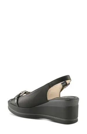 SPRING STEP SHOES Tamra Wedge Slingback Sandal - Black