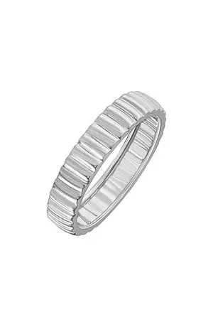 Bony Levy 14k Gold Fluted Stackable Band Ring - 14k White Gold