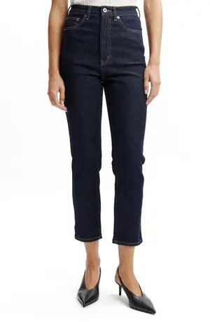 Bardot Heidi Straight Leg Crop Jeans - Dark