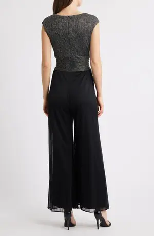 CONNECTED APPAREL Metallic Bodice Jumpsuit
