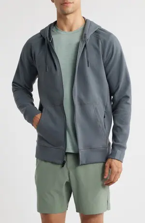 Ten Thousand Midweight Tech Performance Full Zip Hoodie - Iron