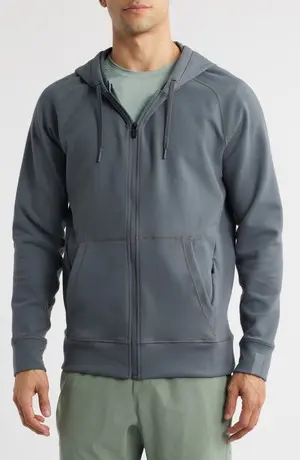 Ten Thousand Midweight Tech Performance Full Zip Hoodie - Iron