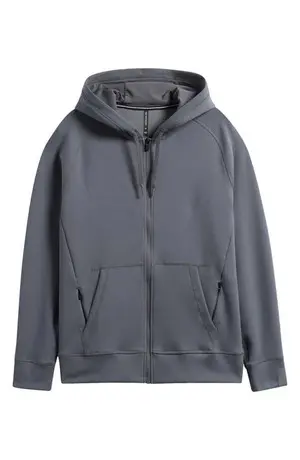 Ten Thousand Midweight Tech Performance Full Zip Hoodie - Iron