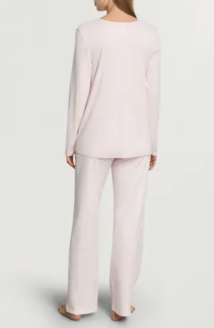 Hanro Cotton & Silk Long Sleeve Pajamas - Honeydew