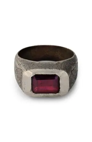 EX-A STUDIO Mbf-g02 Garnet Ring - Sterling Silver