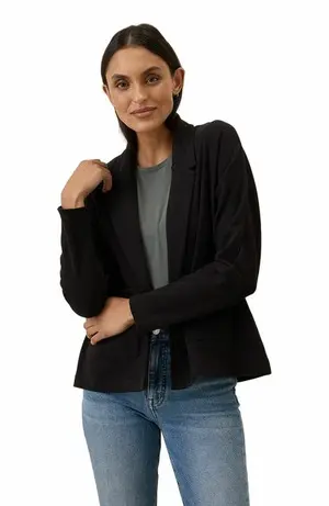 PACT Organic Cotton Relaxed Blazer - Black