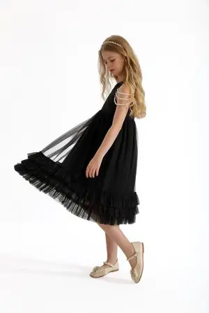 TULLEEN Tripoli Heart Print Tulle Dress