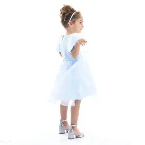 TULLEEN Bow Organza Dress - Blue