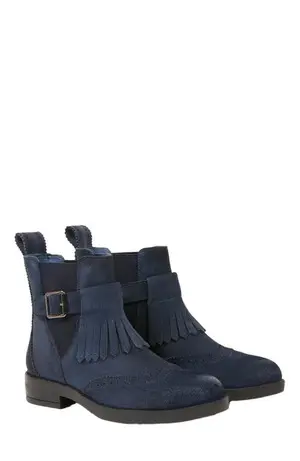 CELTIC & CO. Brogue Strap Chelsea Boots - Navy