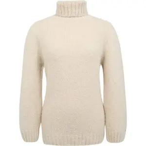 CELTIC & CO. Alpaca Cotton Slouch Turtleneck Sweater - Oatmeal