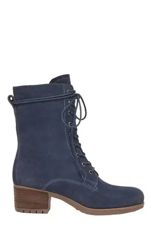 CELTIC & CO. Block Heel Derby Boots - Navy