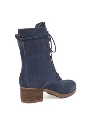 CELTIC & CO. Block Heel Derby Boots - Navy