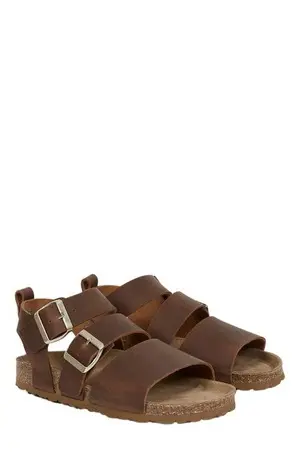 CELTIC & CO. Triple Strap Buckled Sandals - Rust