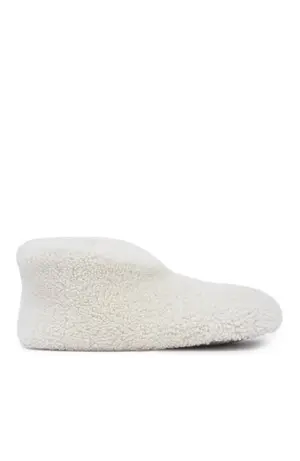 CELTIC & CO. Teddy Shearling Soft Sole Bootee Slippers - Ecru