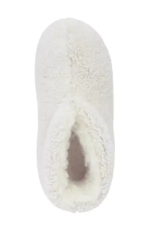 CELTIC & CO. Teddy Shearling Soft Sole Bootee Slippers - Ecru