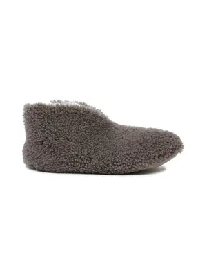 CELTIC & CO. Teddy Shearling Soft Sole Bootee Slippers - Vole