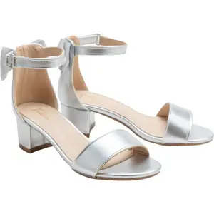 TULLEEN Metallic Block Heel Sandals - Silver