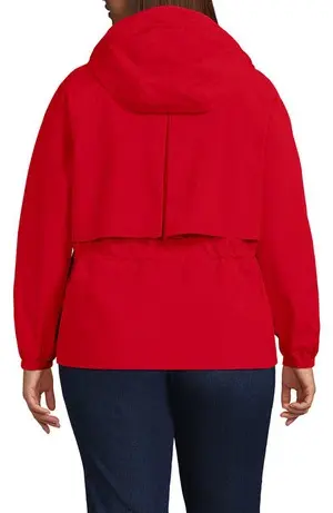 LANDS' END Packable Waterproof Rain Jacket - Compass Red