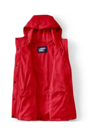 LANDS' END Packable Waterproof Rain Jacket - Compass Red