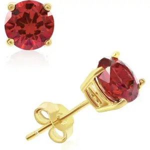 DONATELLO GIAN Name Created Stud Earrings - Ruby