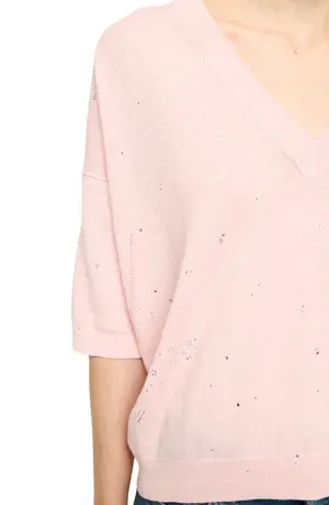 Zadig&Voltaire Wully Lico Embellished Linen-blend Sweater