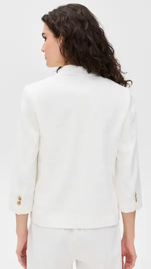 Vince Linen Shrunken Blazer - Off White
