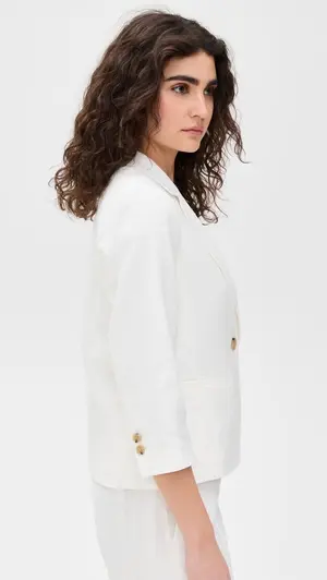 Vince Linen Shrunken Blazer - Off White