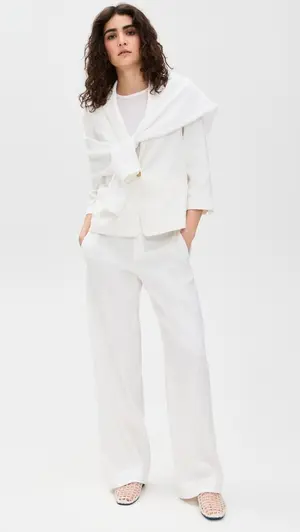 Vince Linen Shrunken Blazer - Off White