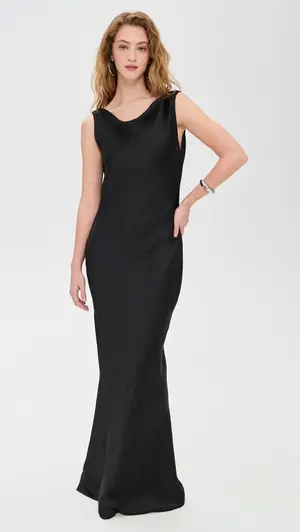 Norma Kamali Sleeveless Low Back Gown - Black